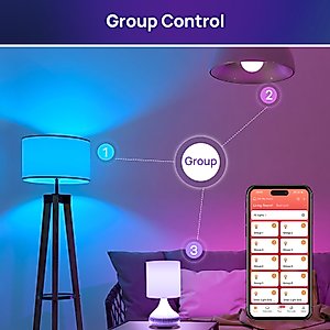 Consciot Smart Light Bulbs, WiFi Color Changing Light Bulb, LED Light Bulb That Compatible with Alexa & Google Home, A19 E26 Smart Bulb 60 watt Equivalent, Music Sync, Dimmable Smart LED Bulb, 4 Pack