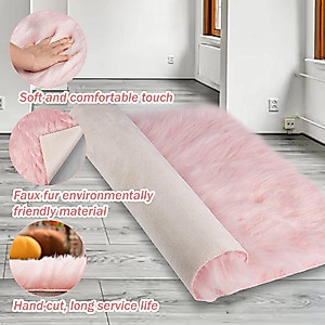 MAQIHAN Faux Fur Rug - Faux Sheepskin Rug, Area Rug Soft Fluffy Rug 20 x 32 Inch,for Bedroom, Living Room, Nursery, Dorm, Playroom,Indoor Decor, Fur Rug Rectangular
