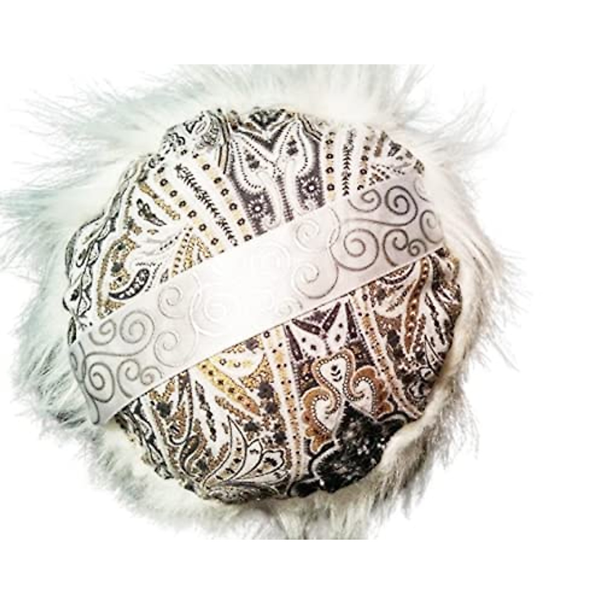 The Yeti Black & Gold Paisley - Fluffy Powder Puff for Dusting Powder - Large Size