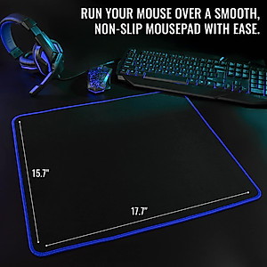RitzGear Blue Gaming Kit I 4-in-1 LED Combo with Multimedia Keyboard, Optical Mouse, Mouse Pad & Headset with Adapter with CR4-X 4" Monitors and 24 Pack Acoustic Soundproof Wedge Panels