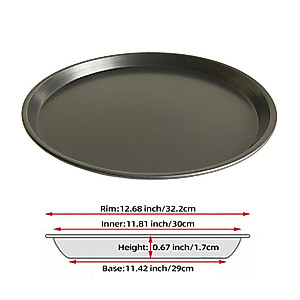 Carbon Steel Non-stick Pizza Pan Round Oven Tray Homemade Pizza Baking Sheet (12 inch)