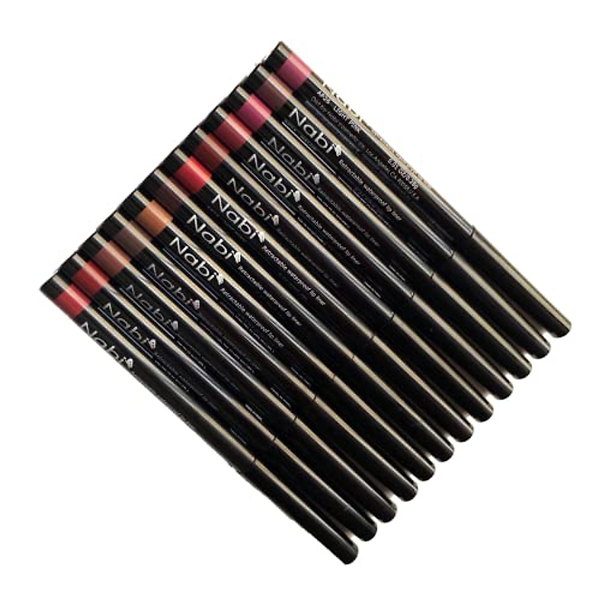 Beauty Spot 12 Colors Retractable Waterproof Lip Liner Set, Roll It Up Auto Lip Pencil, Long Lasting Fade Resistant