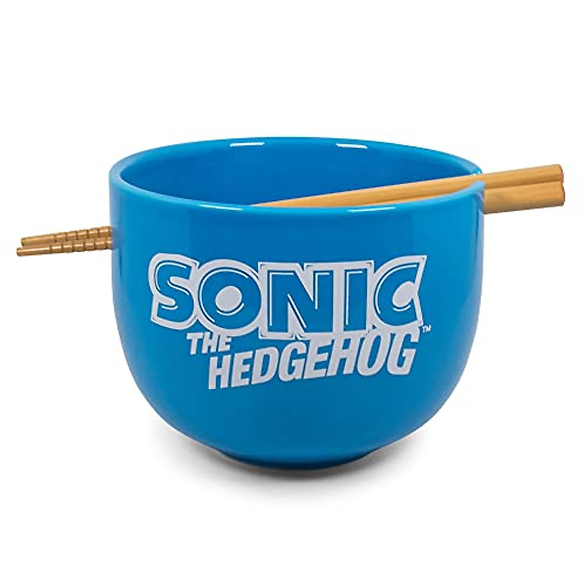 Sonic The Hedgehog Japanese Ceramic Dinnerware Set | Includes 14-Ounce Ramen Bowl and Wooden Chopsticks | Asian Food Dish Set for Home Kitchen | Fun Gamer Gifts