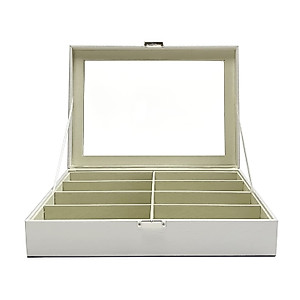 UnionBasic 8-slot Sunglasses Glasses Organizer Collector Storage Case, Croco White