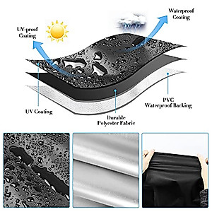 Andacar Patio Cooler Cart Cover for Most 80 Quart Rolling Cooler Cart Cover Waterproof Ice Chest Outdoor Bar Cover Freezer Covers Black-32x18x32Inchs