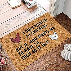 BEFOKA Funny Chicken Pattern Welcome Doormat, Funny Cute Farm Door Mat Rug Housewarming Gift Indoor Outdoor Home Decor (A)