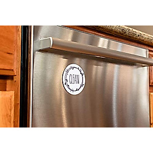 Dishwasher Magnet Clean Dirty Sign, Farmhouse Rustic Clean Dirty Magnet for Dishwasher, Dirty Clean Dishwasher Magnets, Dishwasher Clean Dirty Sign, Double-Sided Strong/Non Scratch