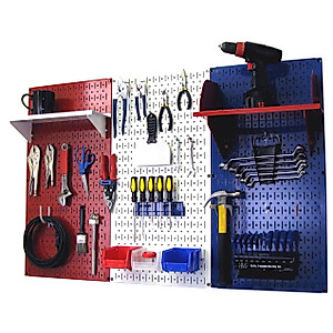 Wall Control Patriot Pegboard Organizer American Made 4ft Metal Pegboard Tool Storage Kit Made in The USA