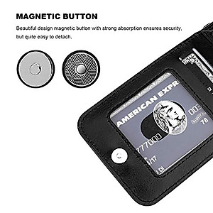 KIHUWEY iPhone XR Case Wallet with Credit Card Holder, Premium Leather Magnetic Clasp Kickstand Heavy Duty Protective Cover for iPhone XR 6.1 Inch(Black)