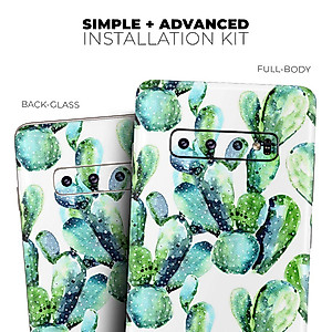 DesignSkinz Watercolor Cactus Bloom V1 Protective Vinyl Decal Wrap Skin Cover Compatible with The Samsung Galaxy S20 (Screen Trim & Back Glass Skin)