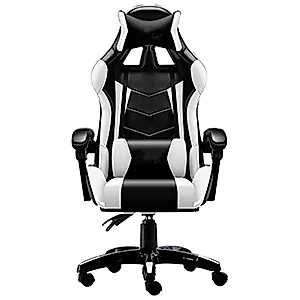 KXDTZ Executive Office Chair - High Back Office Chair with Footrest and Thick Padding - Reclining Computer Chair with Ergonomic Segmented Back, Black (Color : C)