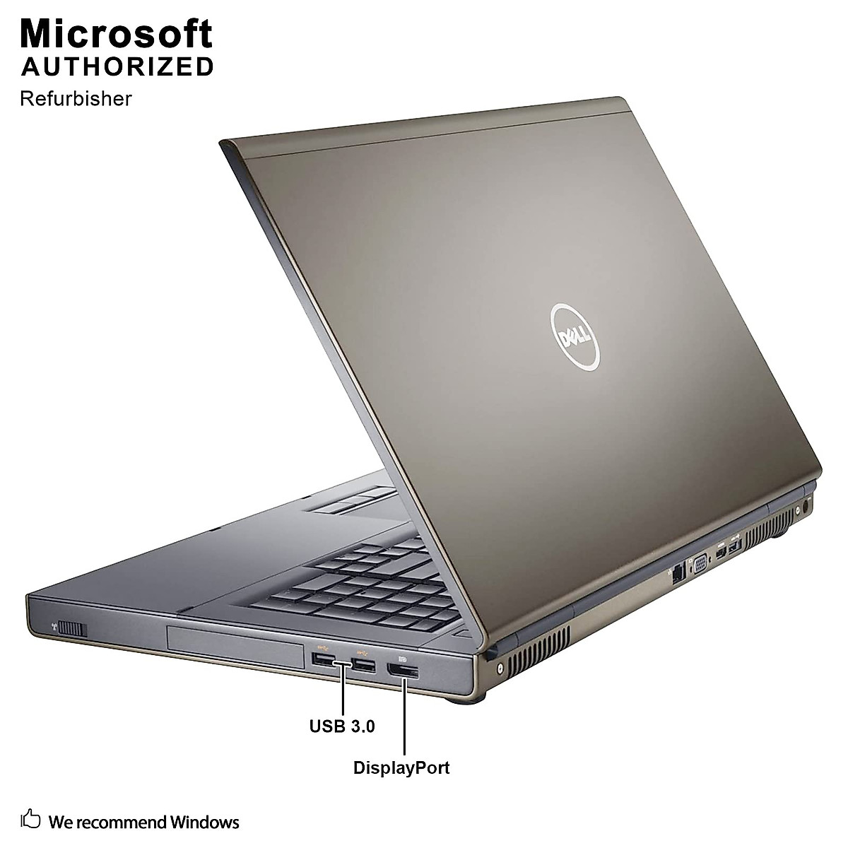 Dell Precision M6600 17.3 Inch Workstation Laptop, Intel Core i5-2520M up to 3.2GHz, 8G DDR3, 320G, DVD, WiFi, VGA, HDMI, DP, Win 10 Pro 64 Bit Multi-Language Support English/French/Spanish(Renewed)