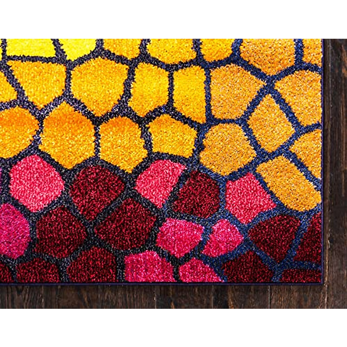 Unique Loom Estrella Collection Geometric, Abstract, Colorful, Modern, Mosaic Area Rug, 7 x 10 ft, Multi/Blue