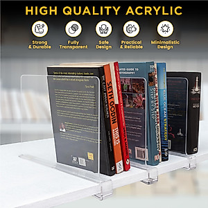 SC Shiza Care Clear Acrylic Shelf Dividers for Closet Organization,Plastic Shelve Divider, Clothes Dividers for Clothes Purses Separators in Bedroom, Kitchen and Office Shelves (4 Pack)