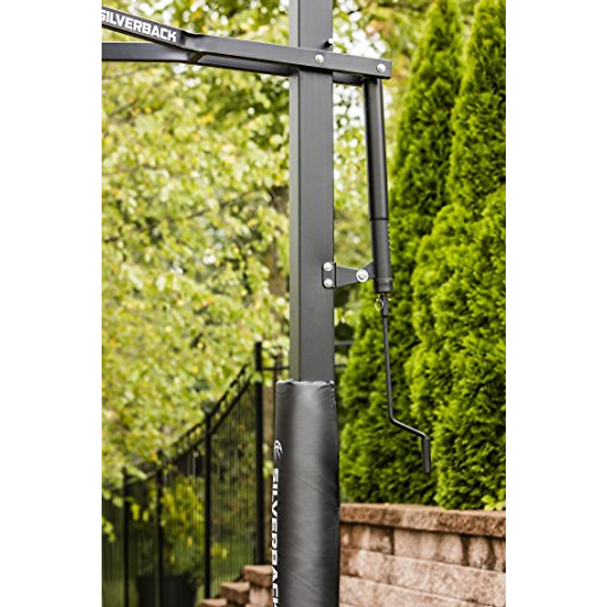 Silverback 60" In-Ground Basketball System with Adjustable-Height Tempered Glass Backboard and Pro-Style Breakaway Rim