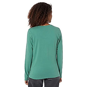 Life is Good Women's Long Sleeve Crusher Vee (Holiday Adironda - Spruce Green, X-Large)