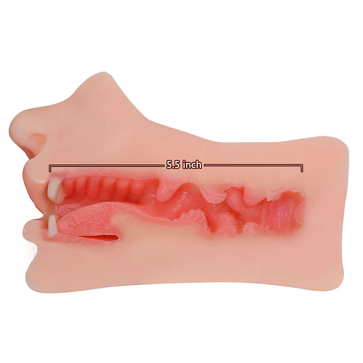 Male Masturbator Realistic Blowjob Stroker Lifelike Mouth and Deep Throat Onahoru Closed-Ended Pocket Oral Sleeve Adult Sex Toys for Man Masturbation (Flesh)