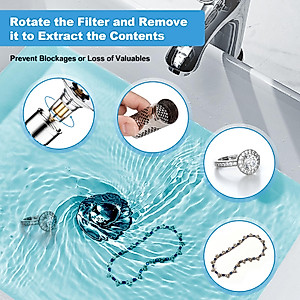 OAOrz Bathroom Sink Drain Stopper Strainer, Pop Up Drain Filter with Basket Hair Catcher for 1.1-1.45 Inch 1Pc