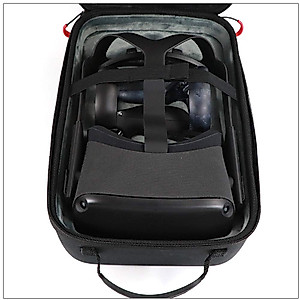 CrustPro Fashion Travel Case for Oculus Quest VR Gaming Headset and Controllers Accessories Waterproof Carrying Bag (Black)