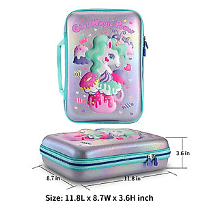 Kids Lunch Box Girls Set - Unicorn Lunch Bag for School with Containers Reusable Complete Lunch Kit Included 3-Compartment Lunchbox Insulated Lunch Bags Sets for Toddler Childrens Leakproof and Safe