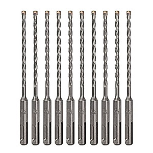 Sabre Tools 10-Pack SDS Plus 3/16" x 6" Rotary Hammer Drill Bits, Carbide Tipped for Brick, Stone and Concrete