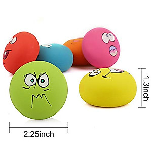HDSX Smile Face Dog Squeaky Toys Soft Latex Squeak Balls for Puppy Small Pet Dogs 6 Pcs/Set