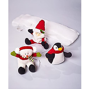 LCI Decorative Holiday Snow Surfing Set Handrail Wrap 5 Ft. Penguin Santa Snowman