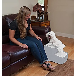 Pet Gear Easy Step II Pet Stairs, 2 Step for Cats/Dogs up to 75-pounds, Portable, Removable Washable Carpet Tread, No Tools Required