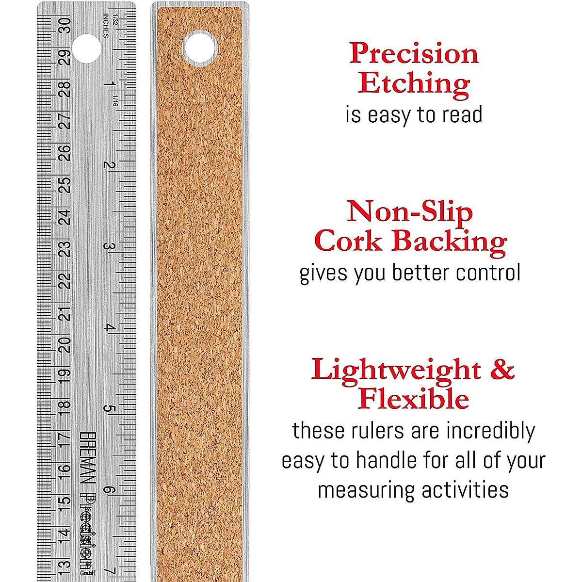 WA Portman Craft Cutting Mat Metal Ruler & Craft Knife Set - 18x24 Inch Self Healing Craft Cutting Mat - Hobby Knife Set - 10 Crafting Knife Blades - 24 Inch Cork-Backed Ruler - Precision Knife Set