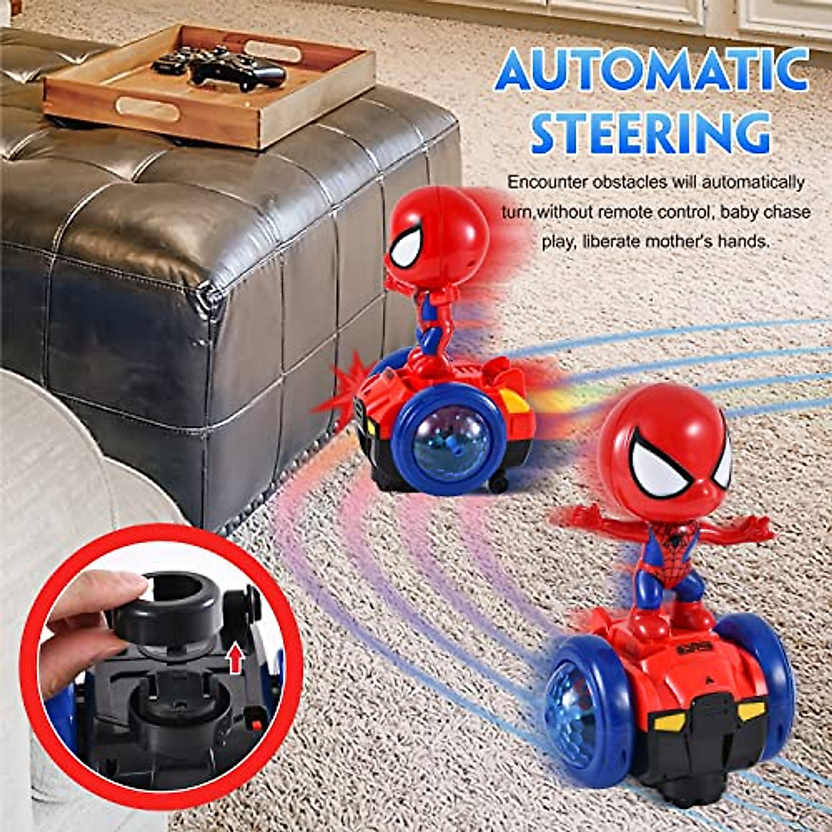 XEUOME Dancing Spider Robot Car Toys for Kids Men- 360° Spin Interactive LED Car with Lights and Music - Educational Electric Gift Toy Car Gifts for Boys Girls Toddlers 3 4 5 6 7 Years Old