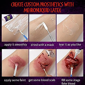 Liquid Latex Makeup Kit - White & Flesh, Blood Spray, Dripping & Gel Blood, Zombie Makeup for Wounds