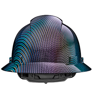 Acerpal Full Brim Non-Vented Color Weave Carbon Fiber Design Gloss Finish OSHA Hard Hat with 6-Point Suspension