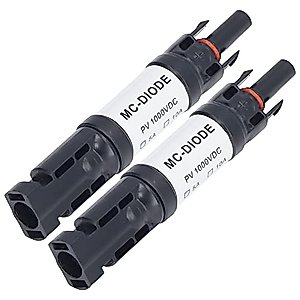 1000V Solar PV Connector Snap-in PPO Housing Solar PV Fuse Holder 2pcs for connecting solar panels 15A
