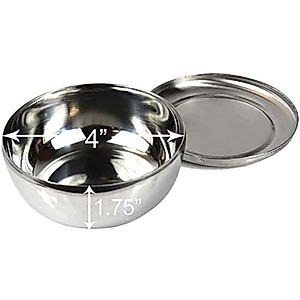 SoltreeBundle Set of 5, Korean Stainless Steel Rice Bowl with Lid Set, Korean Kitchen Restaurant, Multi-Purpose Stainless Steel Hygienic Sanitary Bowl + Lid Set
