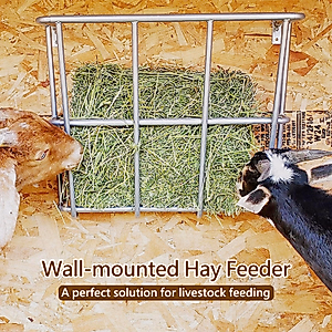 BUYYAH Hay Feeder Goat, 20 Gallon Multiple Sided Goat Hay Rack, Heavy Duty Iron Wall Hay Rack for Sheep, Horses, Effortless Installation in Farm, Yield