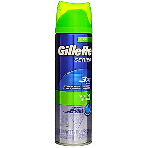 Gillette Series 3X Shave Gel Sensitive 7 Ounce (207ml) (3 Pack)