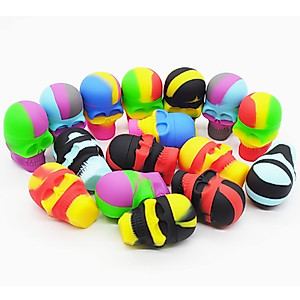 vitakiwi 15ml Wax Skull Silicone Container Concentrate Sealed Oil Jars Non-stick (5)