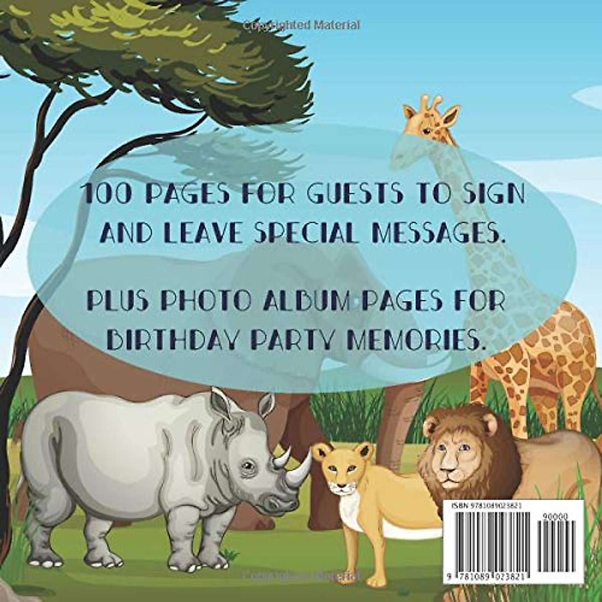 1st Birthday Guestbook: Safari Animals Birthday Party Guest Book Celebration Log for Signing and Leaving Special Messages