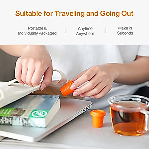 SATURNBIRD Express Rooibos Tea, Premium Instant Tea Powder, Cold Brew Tea, Freeze-drying Tech, Ice/Hot Water/Milk, Caffeine Free, No Additives, 12 Single Serve(2 Packs, 24 count total)