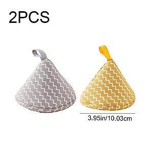 2 Pcs Mini Oven Mitts Japanese Style Triangles Pot Handle Caps Anti-Scalding Pot Knob Cloth Cover Holders for Pot lids Casseroles Microwave Kitchen