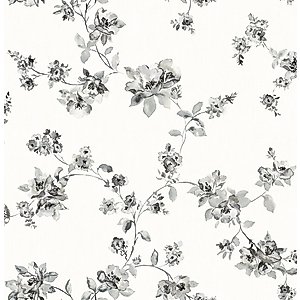Chesapeake 3115-24482 Cyrus Festive Floral Wallpaper, Black