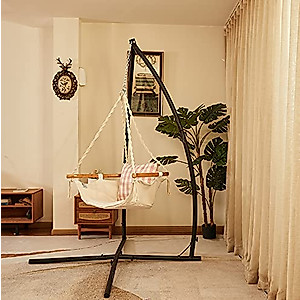 Zupapa Steel Hammock Swing Stand Adjustable Hammock Chair Swing Stand for Hanging Chairs Air Porch Loungers, Weather Resistant, Indoor Outdoor Deck Patio Yard