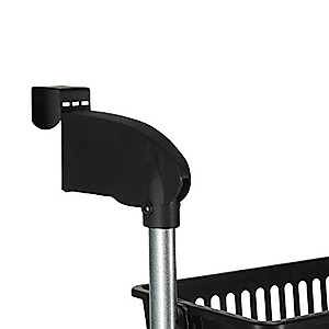 Organize It All Over The Door Storage Unit with Hooks | Dimensions : 7.50 x 19.50 x 59.00 | 6 Basket | Hanging Storage | Great for Kitchen | Bathroom | Bedroom | Space Saver | Black