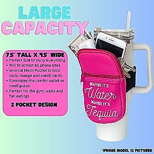 OOTGA Water Bottle Pouch for Stanley | Maybe its Water Maybe its Tequila | Tumbler Pouch for Stanley Quencher 30 & 40 oz | Stanley Cup Accessories | Neoprene Gym Accessory Bag, Outdoor Activities