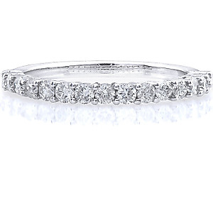 Kobelli Straight Diamond Band 1/2 carat (ctw) in 14kt Gold, White Gold, Size 5.5