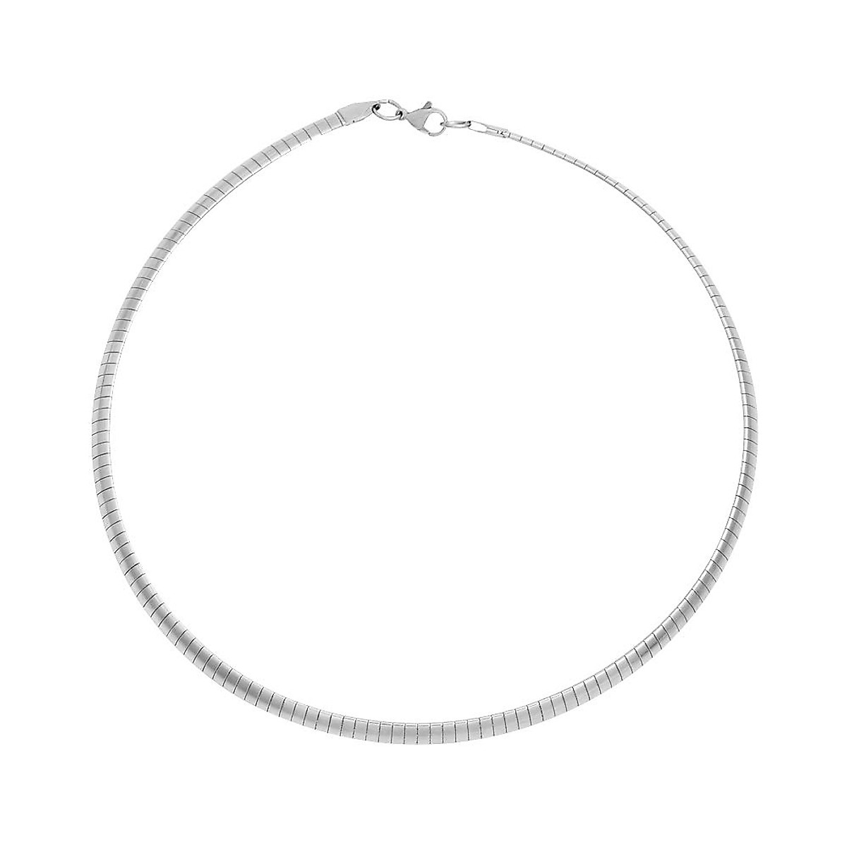 Edforce Stainless Steel Italian Omega Chain Necklace (Silver, 6mm)