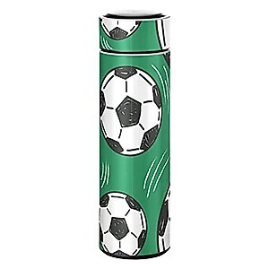 CaTaKu Green Footballs Water Bottle Insulated 16 oz Stainless Steel Flask Thermos Bottle for Coffee Water Drink Reusable Wide Mouth Vacuum Travel Mug Cup