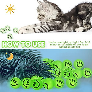 24 Pcs Glow in The Dark Smile Face Bouncing Balls, Mini High Bounce Bouncy Balls for Teens, Glowing Christmas, Valentine Birthday Party Favors Goodie Bag Fillers for Boys and Girls 6 Years Old +