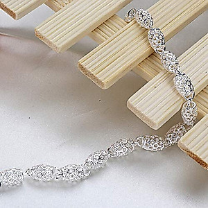 Aland Women's Silver Plated Hollow Chain Bracelet Charm Wrist Bangle Clasp Gift