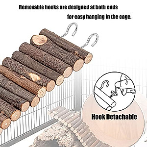 PINVNBY Hamster Suspension Bridge Ladder Rodents Natural Wooden Arch Bendable Bridge Chew Toy Long Climbing Ladder for Hamster Guinea Chipmunk Pig and Other Small Animals (2 Kinds Length)